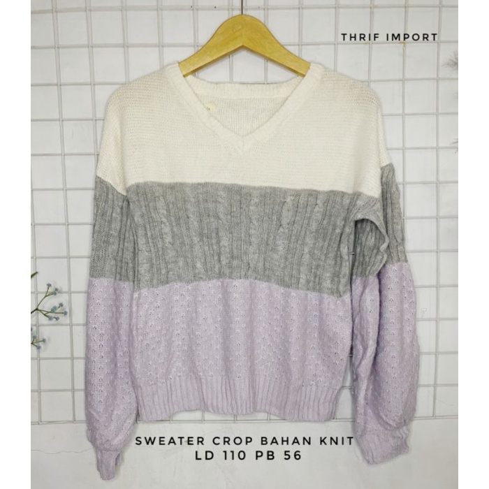 Jual Sweater crop knit | Shopee Indonesia