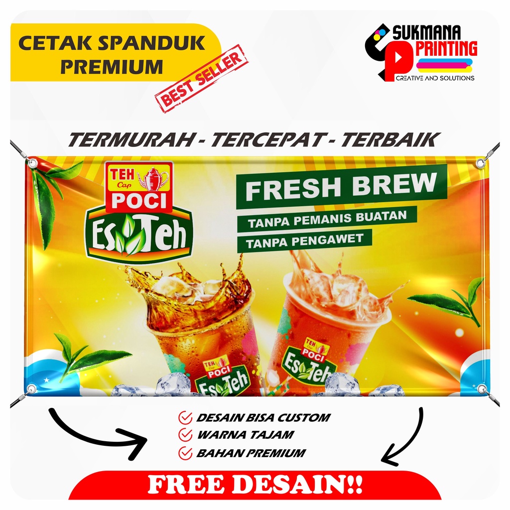 Jual CETAK BANNER SPANDUK JUAL MINUMAN TEH POCI BAHAN FLEXI PREMIUM ...