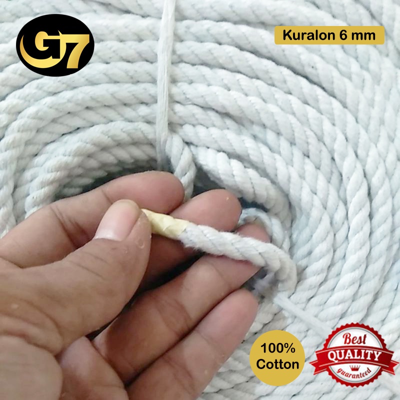 Jual Tali Tambang Kain Bahan Katun 6mm 8mm Tali Kuralon Cotton Rope ...