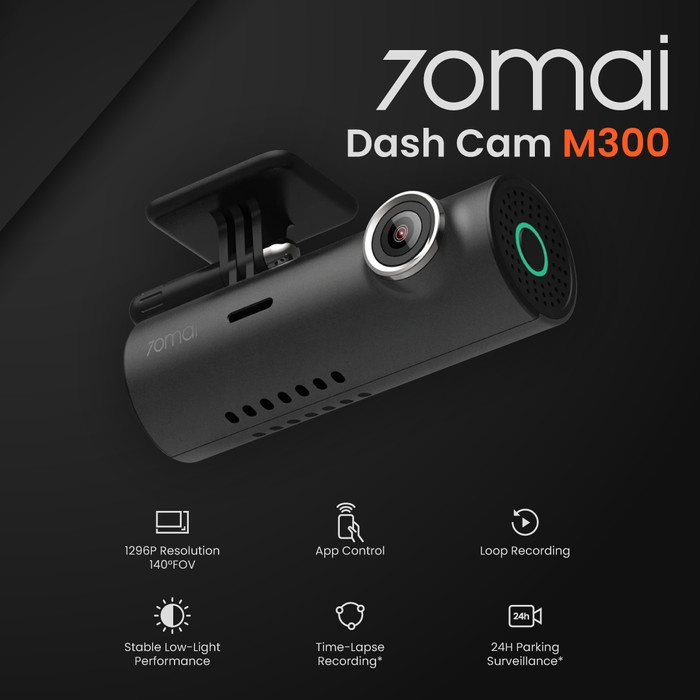 Jual CAMERA 70mai Dash Cam M300 1296P FOV 140° Night Vision | Shopee ...
