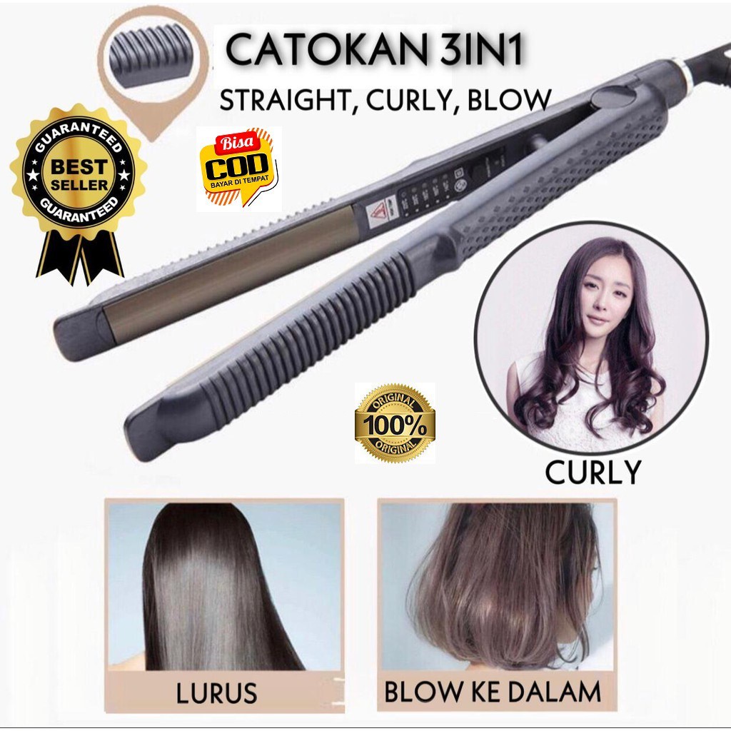 Jual LM-0007 Catokan Rambut 3in1 Pelurus, Curly & Blow Dalam - - Catok ...