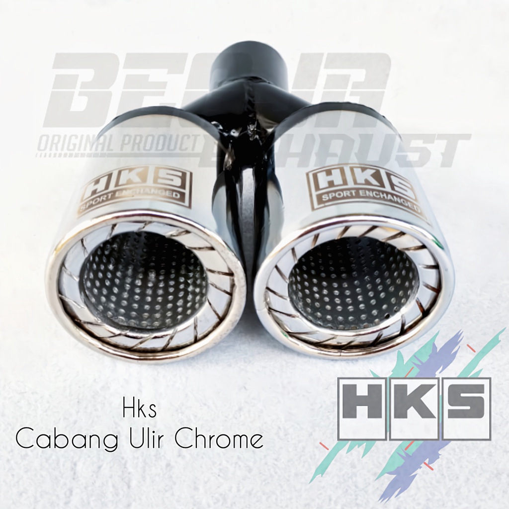 Jual KNALPOT MOBIL HKS ULIR CABANG CHROM UNIVERSAL MOBIL INLET 2 INCHI ...