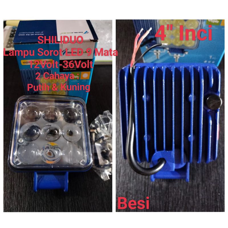 Jual Lampu Sorot LED 9 Mata Bisa 2 warna putih & Kuning | Shopee Indonesia