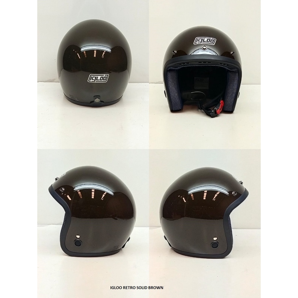 Jual Helm Bogo Retro Igloo Retro Solid (Free Kaca Helm) , SNI | Shopee ...