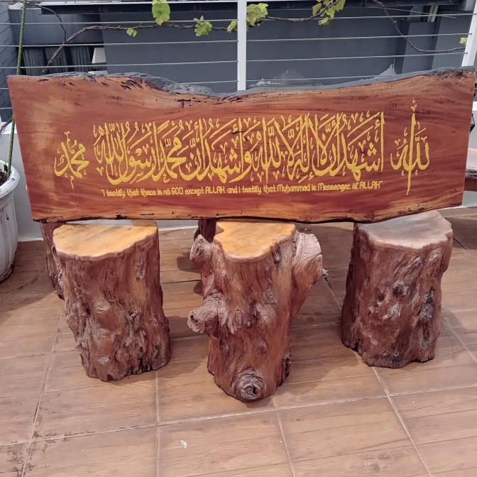 Jual Kaligrafi Sahadat, Dan Latin Akrilik Glitter, Kayu Natural ...