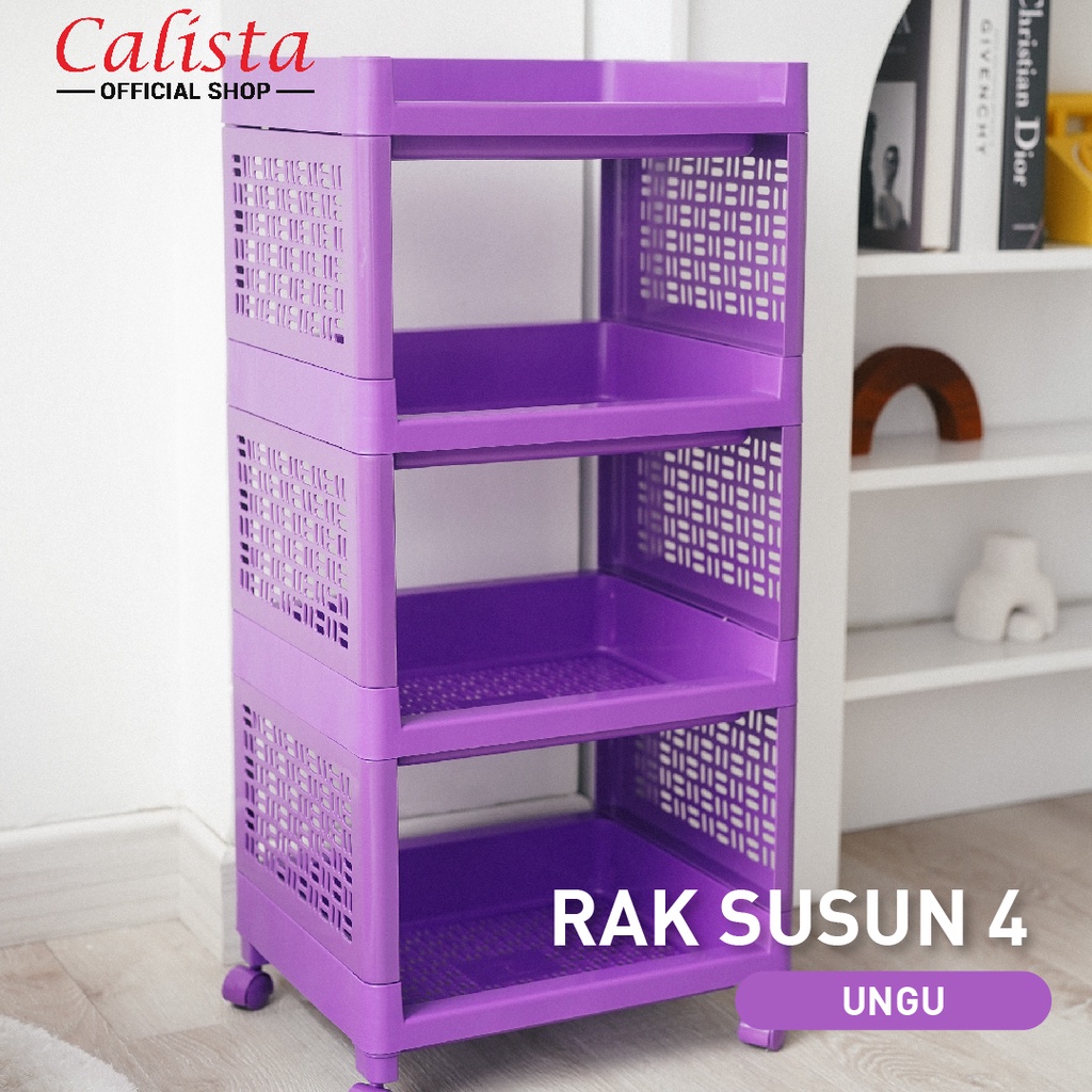 Jual Rak Susun Syari 4 Susun Tempat Penyimpanan Serbaguna Dengan Roda ...
