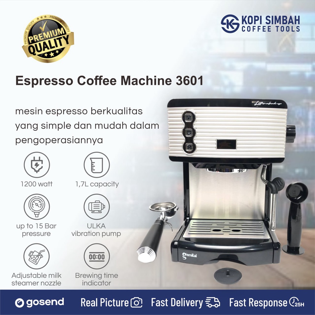 Jual Mesin Espresso GEMILAI CRM 3601 Alat Seduh Pembuat Kopi Espreso Coffee Maker Machine ...