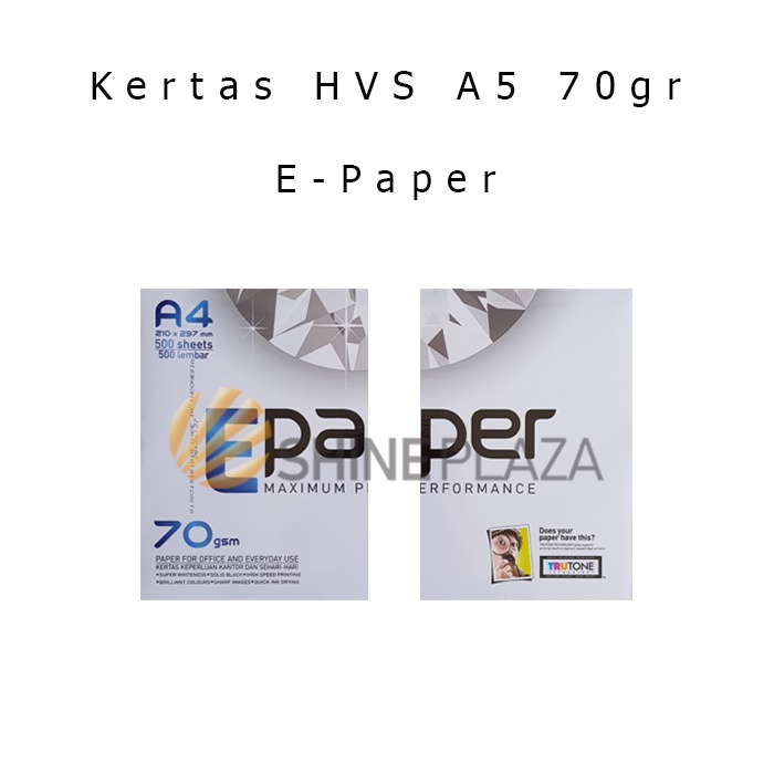 Jual Kertas HVS A5 70gr 70gsm E Paper - Kertas Print Fotocopy Putih 70 ...