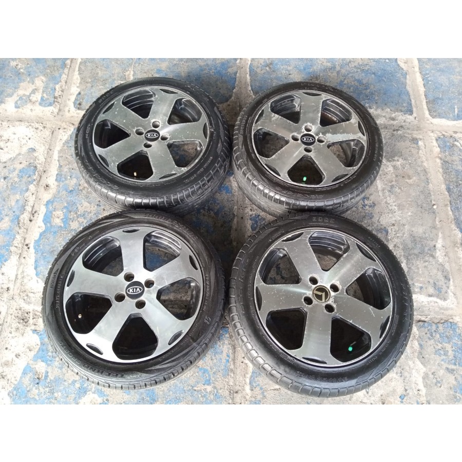 Jual velg mobi bekas copotan kia rio ring 16 pcd 4x100 + ban 195 50 / ...