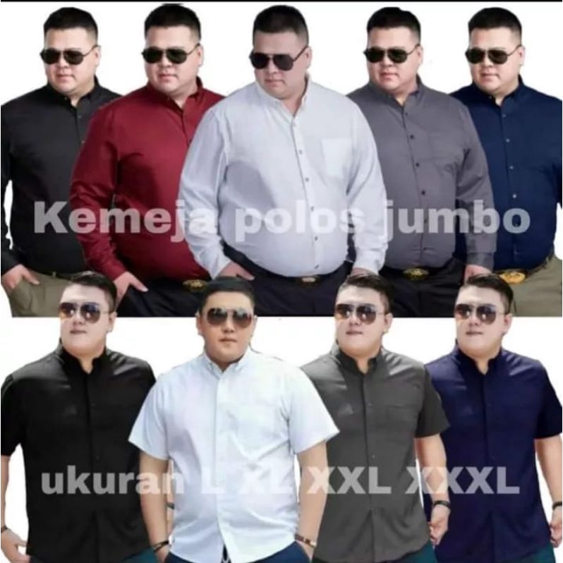 Jual Kemeja panjang polos Pria ukuran besar jumbo XXL sampai 4XL | Shopee Indonesia