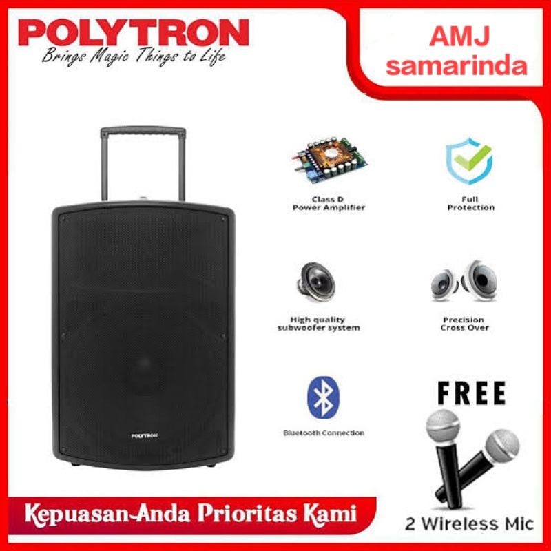 Jual Speaker bluetooth 15" POLYTRON PASPRO 15 F3 | Shopee Indonesia
