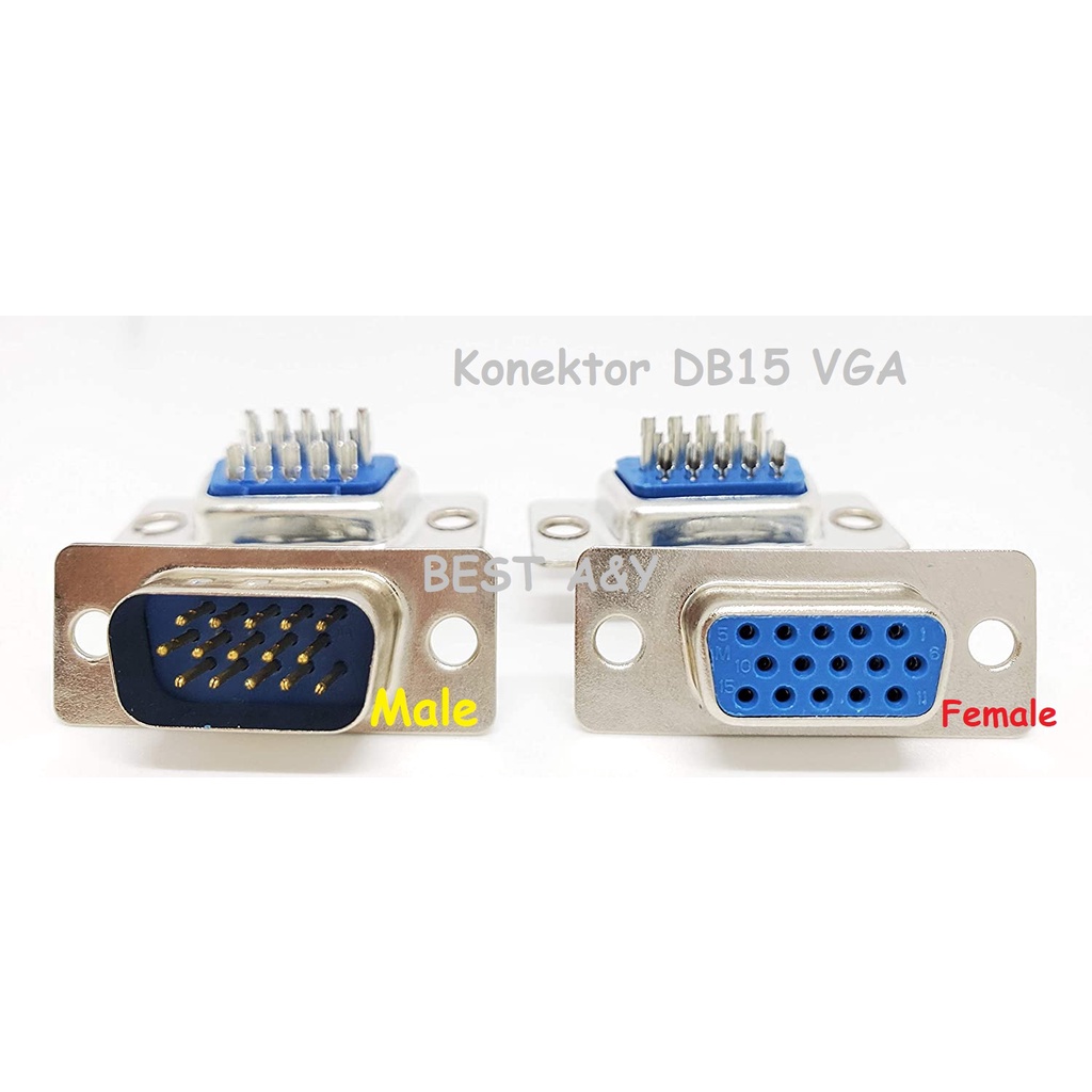 Jual Konektor VGA DB15 DB 15 Male Female Connector Adaptor Socket Soket Kabel | Shopee Indonesia