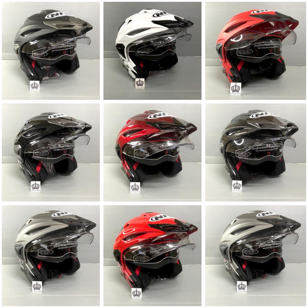 Jual Helm NHK halfface PREDATOR CRYPTON Solid Polos Gunmate Glossy ...