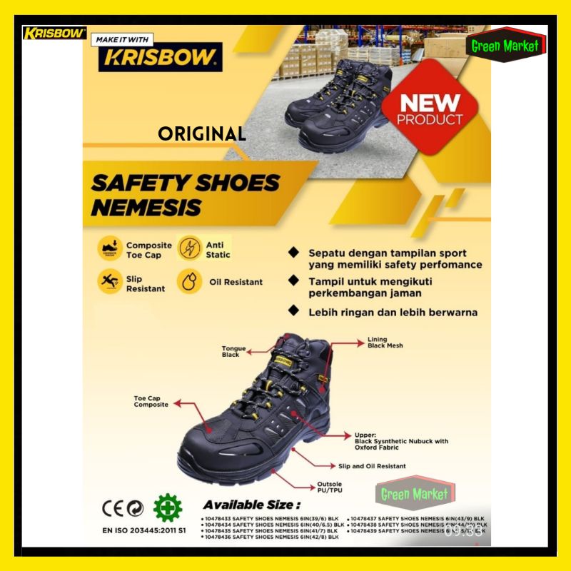 Jual Sepatu Safety Krisbow NEMESIS || Safety Shoes Krisbow NEMESIS ...
