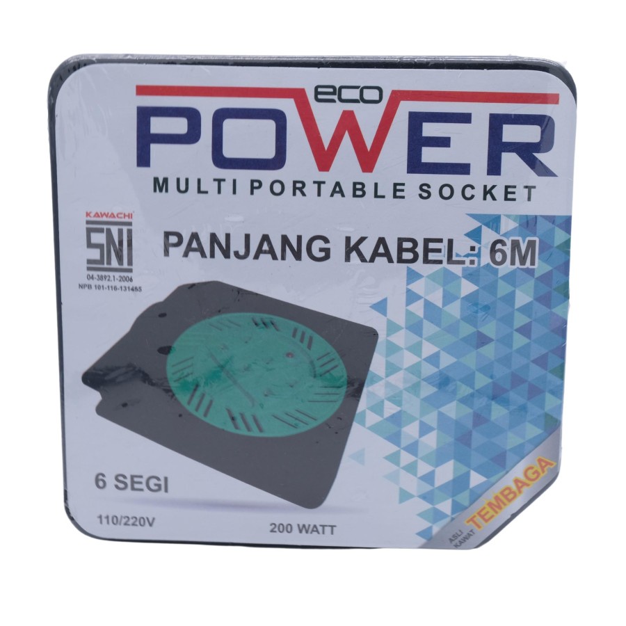 Jual Kabel EXTENTION Box ROLL Eco Power 6 M METER Cok Sambung SEGI ...