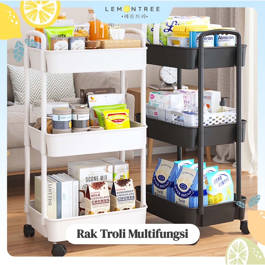 Jual Rak Troli Susun Serbaguna Stainless Rak Dapur dengan Roda dan ...