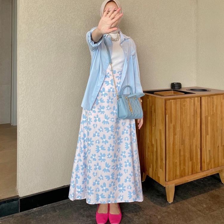 Jual Rekomendasi Floral Skirt by Boonaa/ A-skirt/ Korean style/ Rok ...