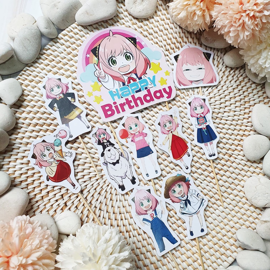 Jual cake topper hiasan kue ulang tahun karakter Anya Forger Spy X ...