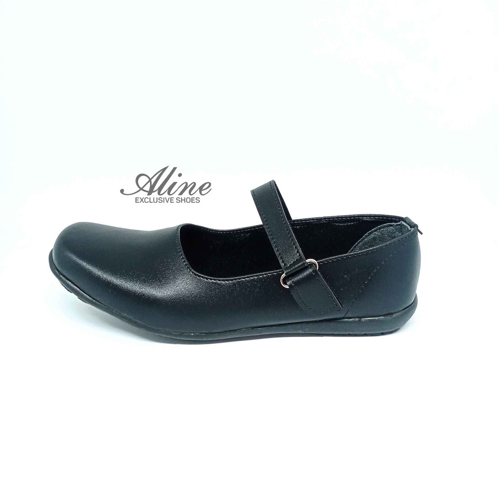 Jual Sepatu Wanita Pantofel Paskibra Sekolah Size 36-41 ALINE Hitam Hak ...