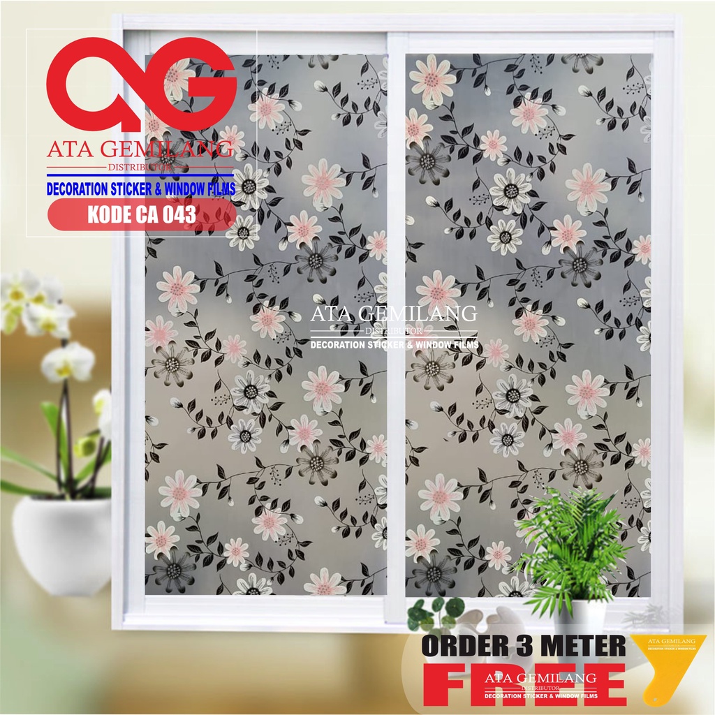 Jual Stiker Kaca Motif Bunga Terbaru Lebar 90Cm,Stiker Kaca Jendela ...