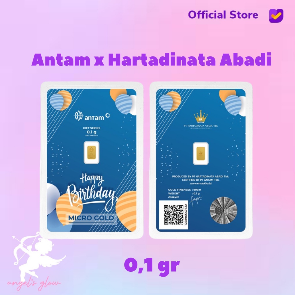 Jual Micro Gold Logam Mulia X Hartadinata 0.1 Gr Birthday Blue Series ...