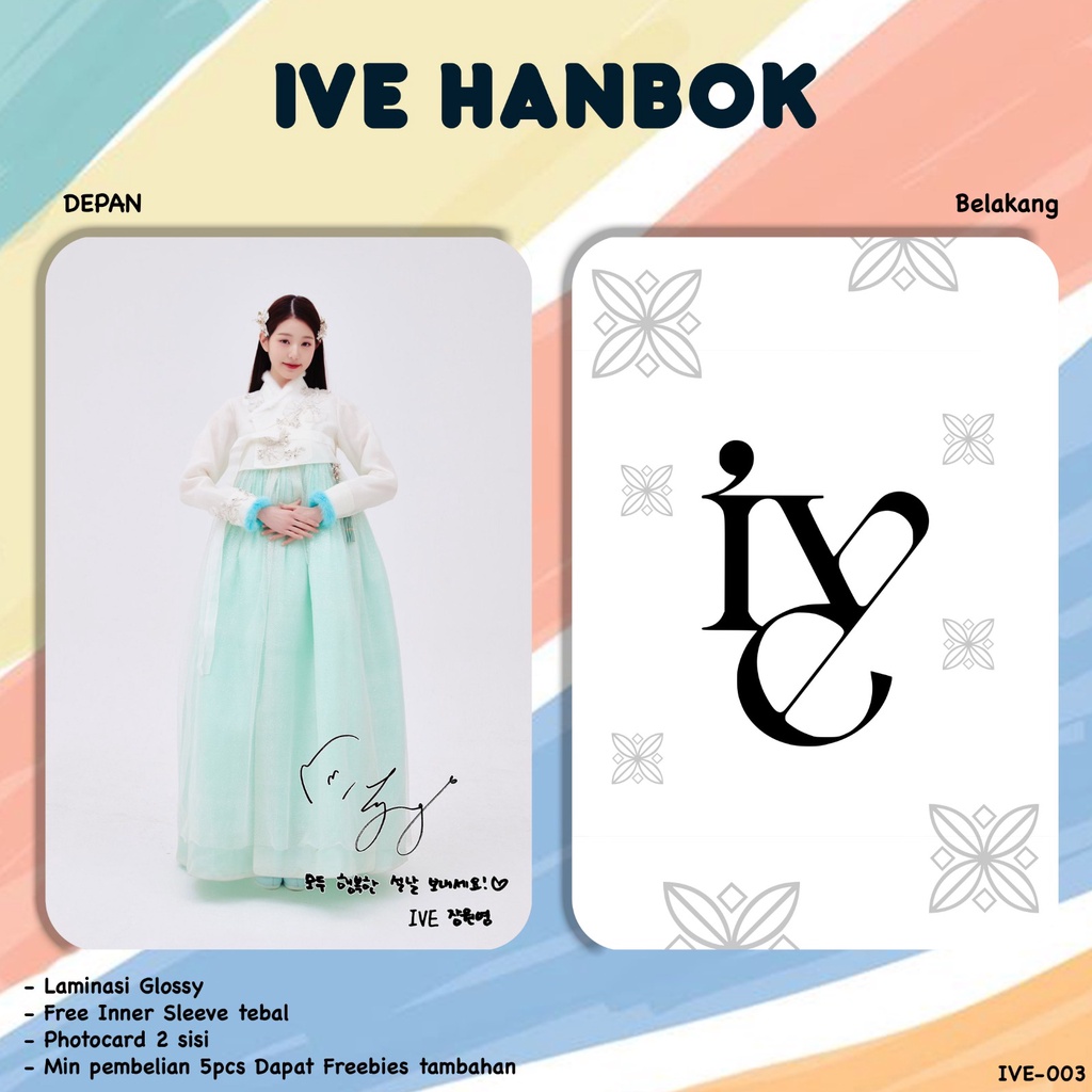 Jual photocard ive hanbok / photocard 2 sisi terbaru / k / pop / ive | Shopee Indonesia