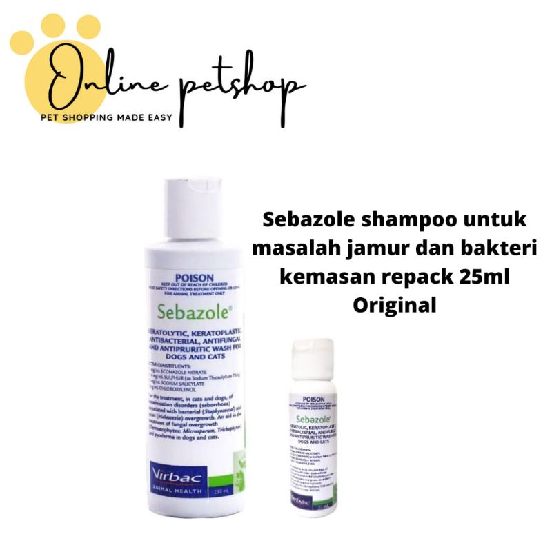Jual VIRBAC SEBAZOLE SHAMPOO JAMUR KUCING REPACK 25ML | Shopee Indonesia