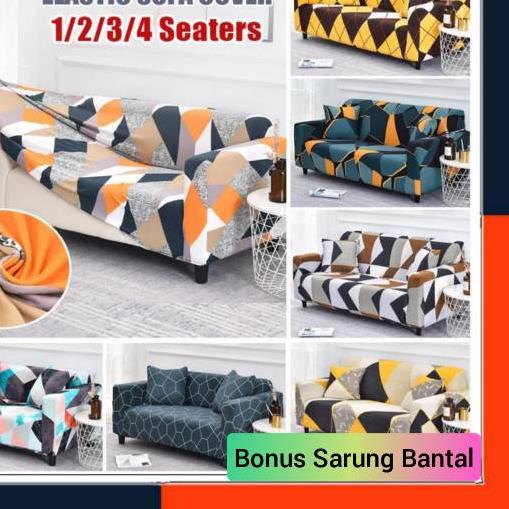 Jual SARUNG SOFA BED 1 2 3 4 SEATER ELASTIS COVER SOFA MOTIF POLOS ...