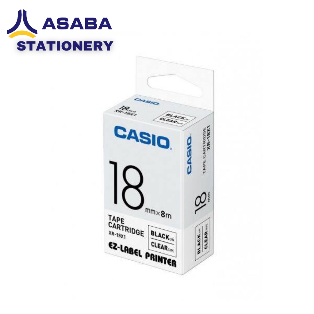 Jual Asaba Stationery - Label Tape Printer Casio XR-18X1 Putih Hitam ...