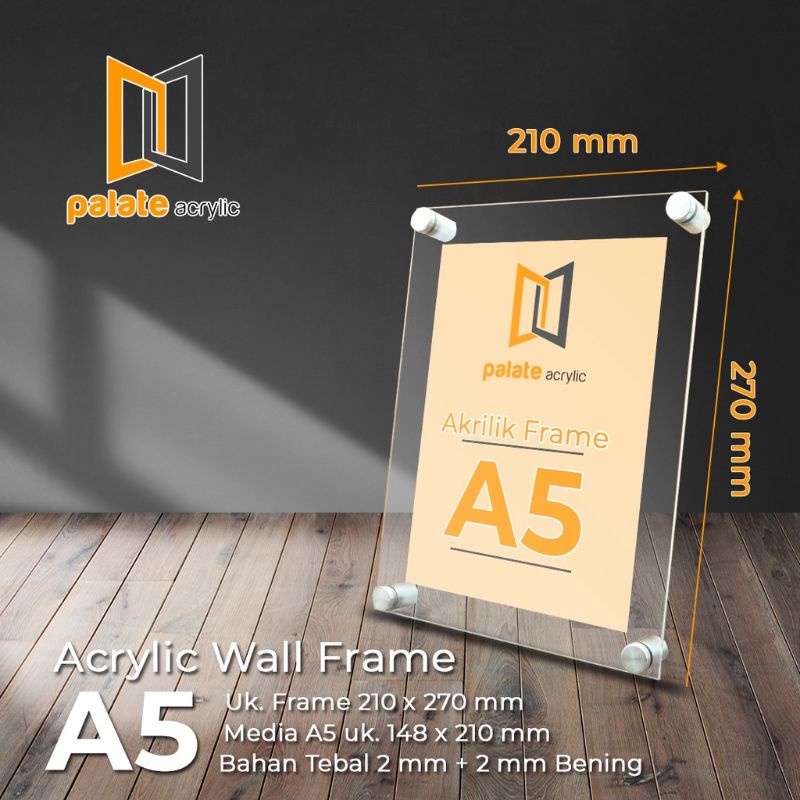 Jual FRAME ACRYLIC A5 2MM / FRAME AKRILIK A5 2MM / FRAME DISPLAY A5 2MM ...