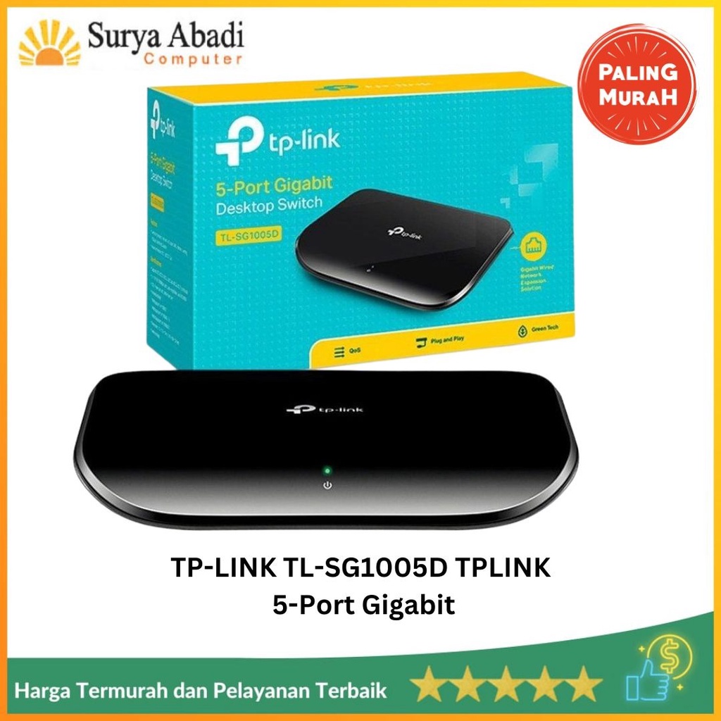 Jual TP-LINK TL-SG1005D TPLINK 5-Port Gigabit Desktop Switch Hub 5 Port | Shopee Indonesia