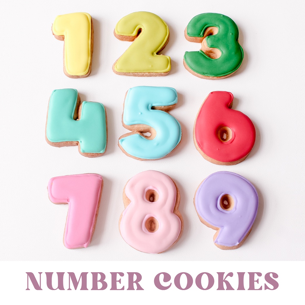 Jual Angka Number cookies — (Min 5pcs) Sugar Cookies / Decorated ...