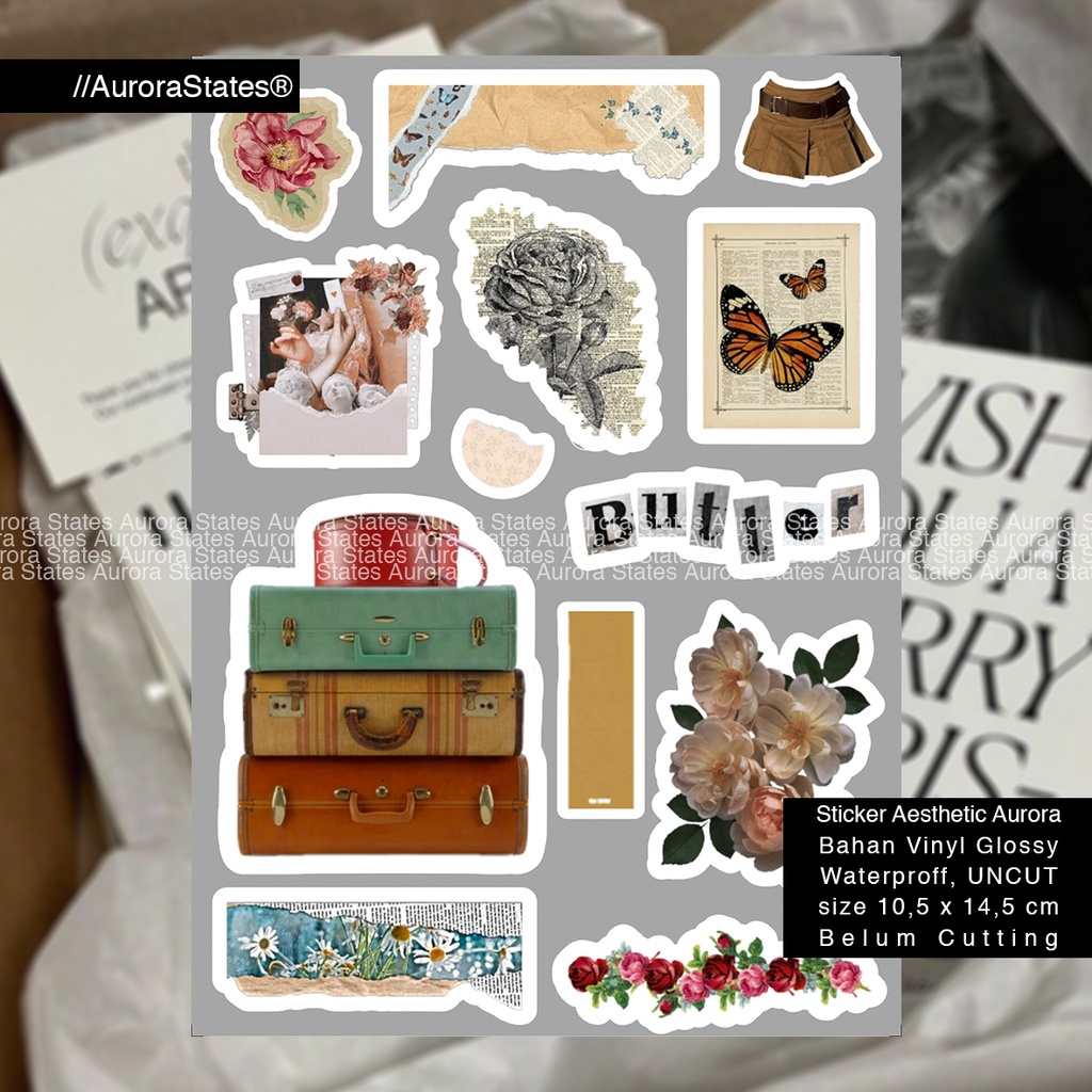 Jual Stiker Aesthetic Vogue Sticker Vintage Vogue Uncut Custom Sticker ...