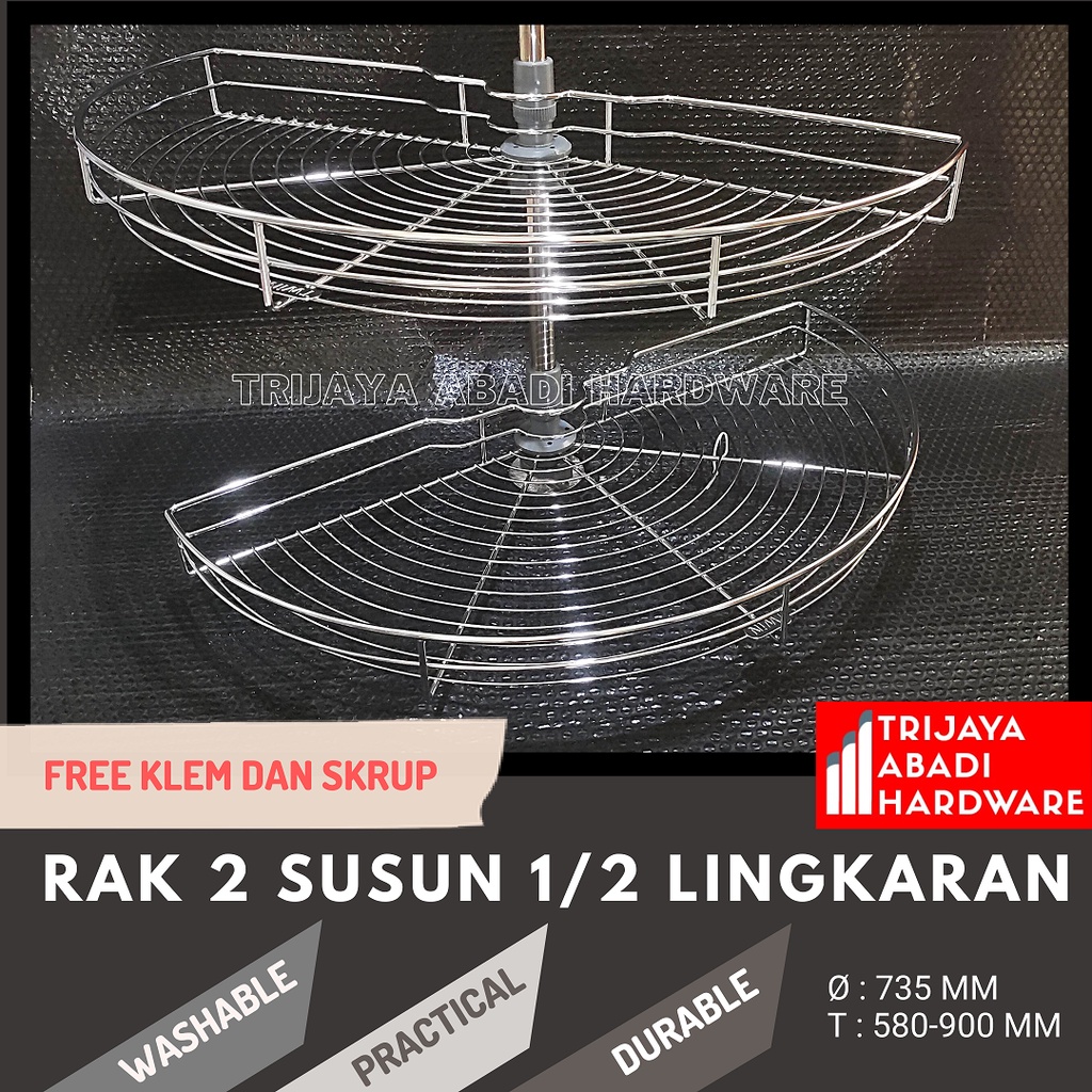 Jual Rak 2 Susun 1/2 Lingkaran TMB 0066A - Rak Dapur Serbaguna Putar ...