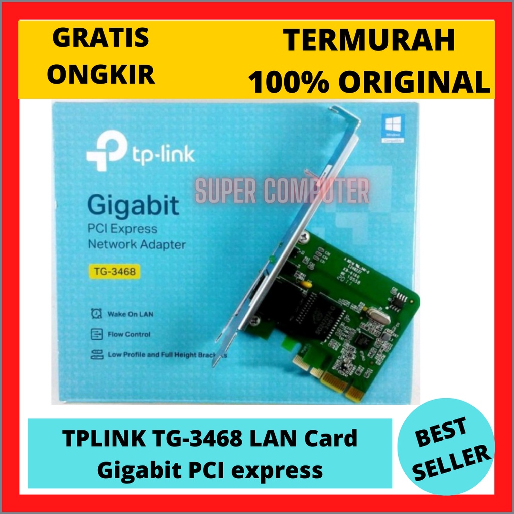 Jual S.C TP-LINK TG-3468 LAN Card Gigabit PCI express / LAN CARD ...