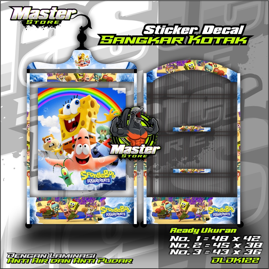 Jual Sticker Decal SPONGEBOB SQUAREPANTS Variasi Sangkar Kacer Dll ...