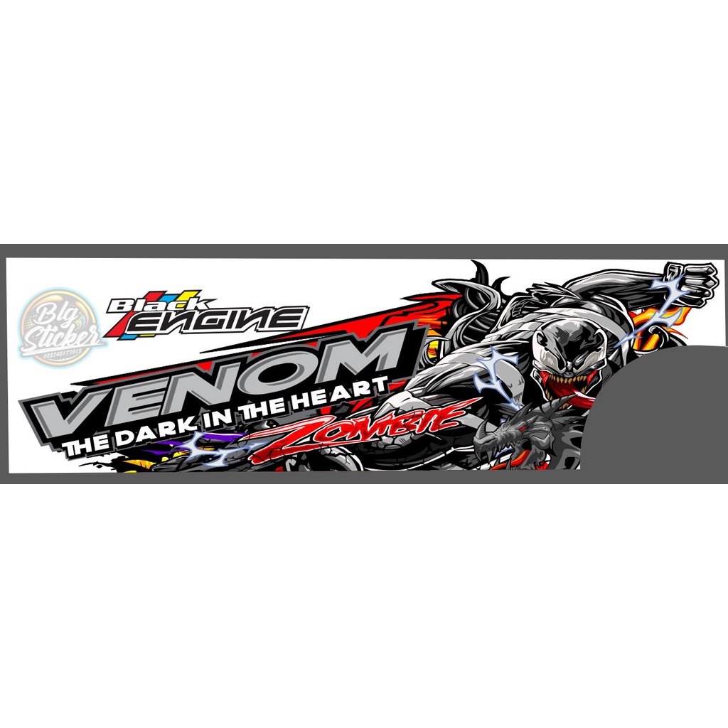Jual STIKER MOBIL SEDAN KARAKTER KEREN VENOM DECAL STRIP STICKER ...