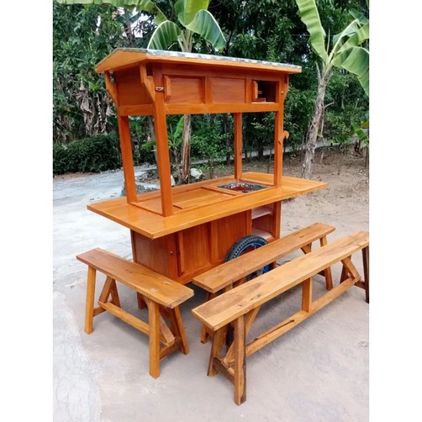 Jual Gerobak Angkringan Mini Set Tiga Kursi | Shopee Indonesia