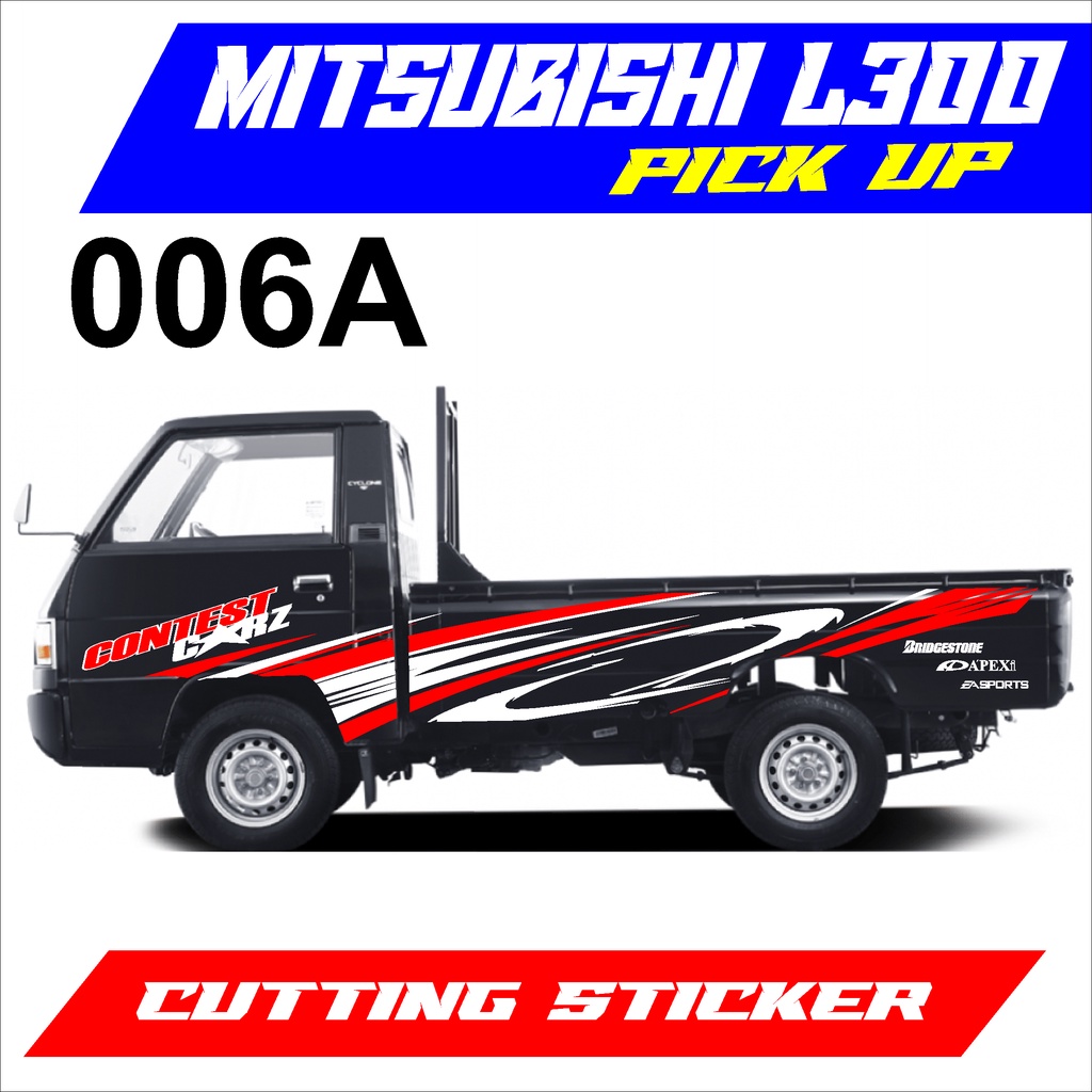 Jual Cutting Sticker Mobil pick up L300 Design RACING LINE - 006 ...