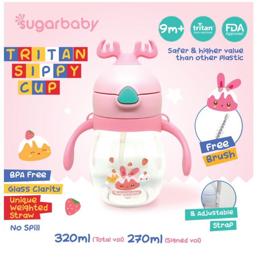 Jual Sugar Baby Tritan Sippy Cup 2in1 Nature Series Kids Bottle with Strap - Botol Minum Anak ...