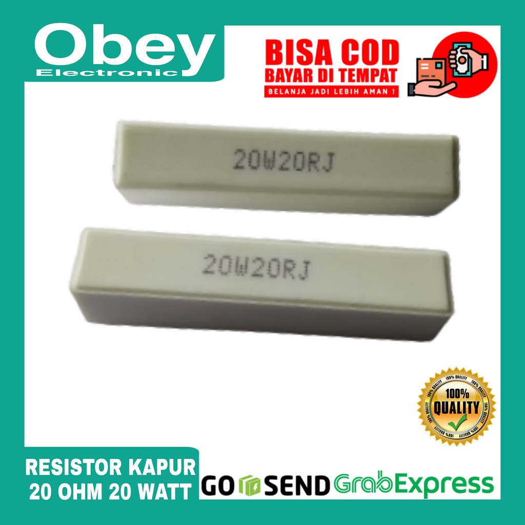 Jual Resistor Kapur 20 Watt 20 ohm | Shopee Indonesia