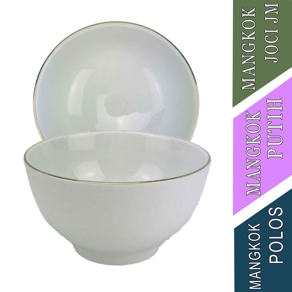 Jual Mangkok Porselen Ware - Mangkok Joci JM List - Mangkok Putih Polos ...