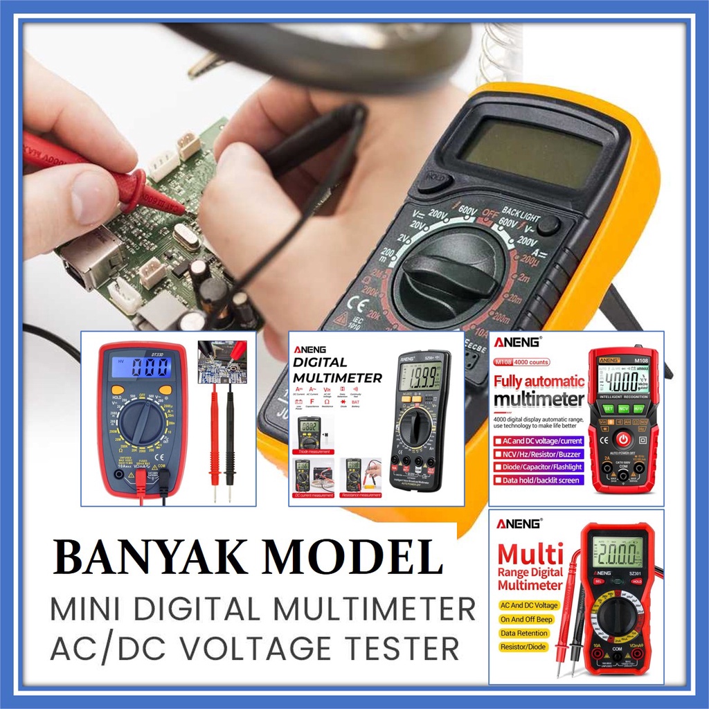Jual COD Multimeter Avometer Digital Mini Multimeter Pengukur AC/DC ...