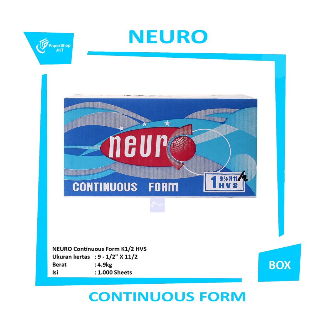 Jual NEURO - Continous Form 1 Ply 9 1/2 x 11/2 ( K1/2 NEURO ) HVS - Box ...
