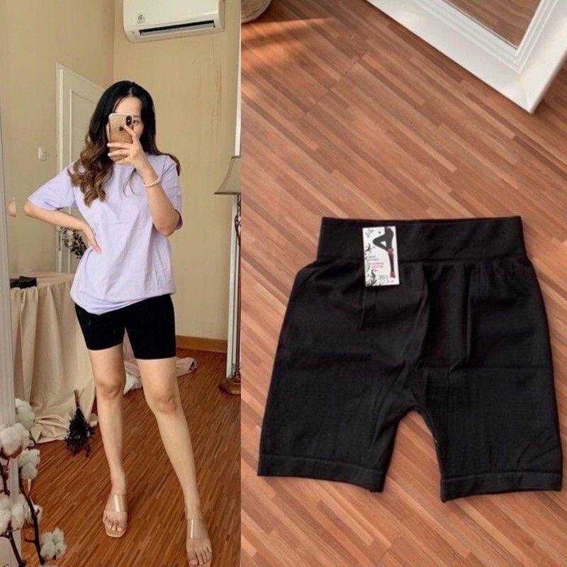 Jual CELANA HOTPANTS WANITA HIGHWAIST / LEGGING PENDEK 3per4 / LEJING MURAH | Shopee Indonesia