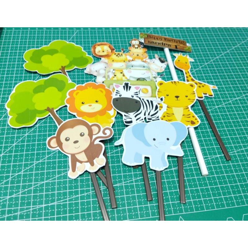 Jual Topper cake Animal Zoo Hewan Binatang Safari / Hiasan Kue/ Topper ...