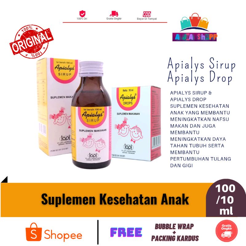 Jual Apialys Sirup 100ml dan Apialys Drop 10ml Multivitamin Untuk ... Jual Apialys Sirup 100ml dan Apialys Drop 10ml Multivitamin Untuk ...