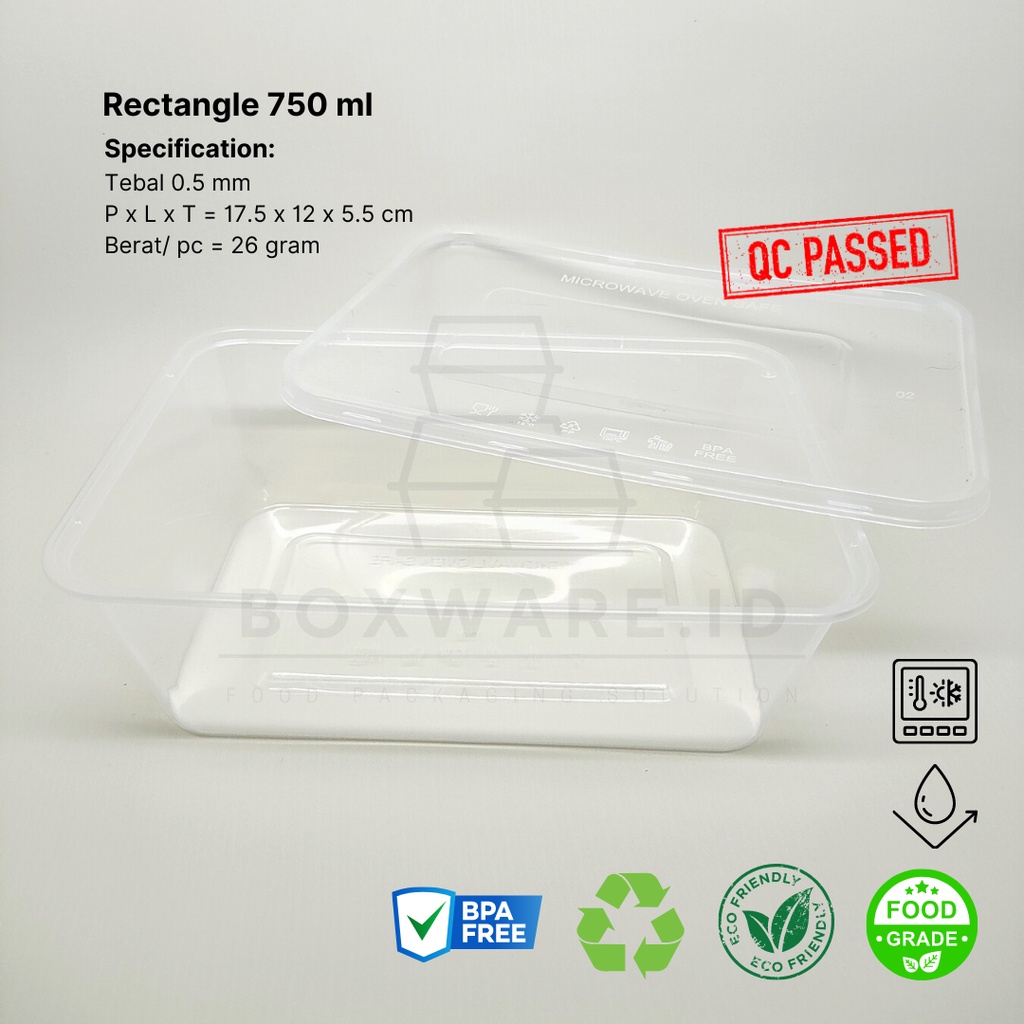 Jual Thinwall Rectangle 750 ml Container Plastik | Shopee Indonesia