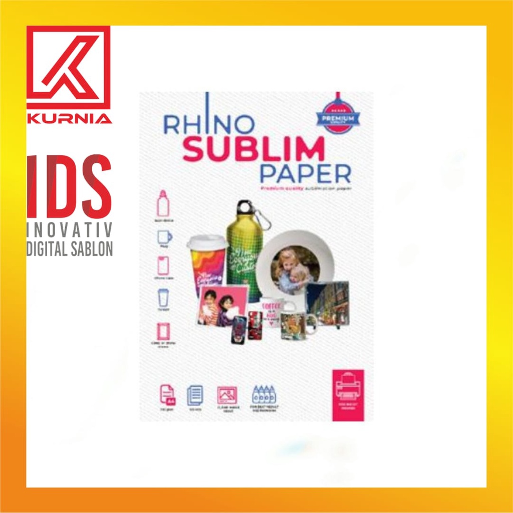 Jual Rhino Kertas Sublim / Transfer Paper Sublim Premium Ukuran A4 ...