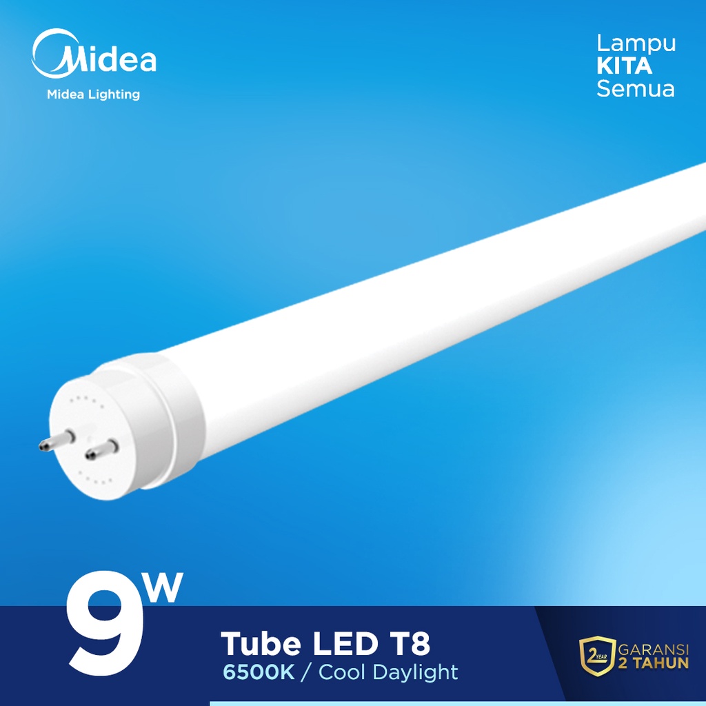 Jual Midea Lighting Lampu TL Neon LED T8 9 Watt Glass Putih 6500K Cool Daylight | Shopee Indonesia